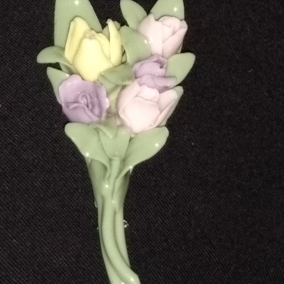 Jewelry | Porcelain Flower Brooch Pin | Poshmark